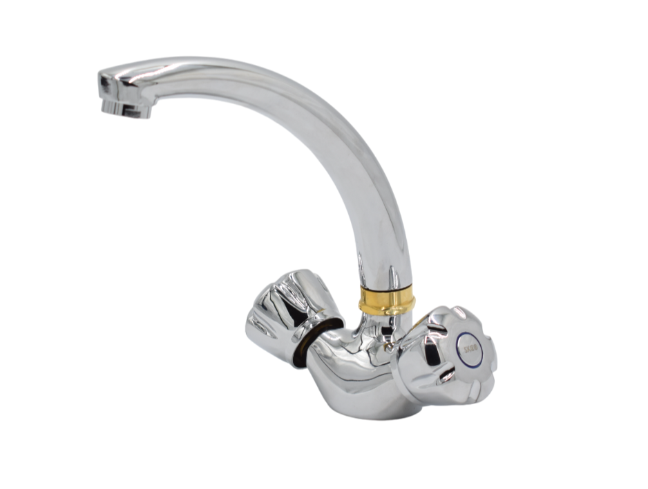 Double Handle Deck Mounted Basin Faucet/Mixer - Kanzo