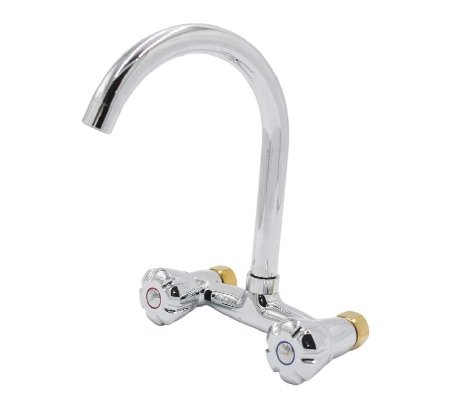 Double Handle Wall Mounted Big Kitchen Mixer - Kanzo