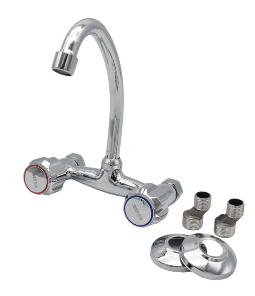 Double Handle Wall Mounted Kitchen Mixer - Kanzo